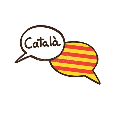 Vector Illustration Of The Catalan Language With Two Speech Bubbles