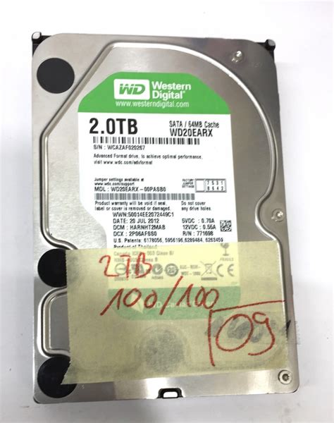 WD 2Tb 2000Gb SATA HDD merevlemez 3,5” 5400rpm használt 100/