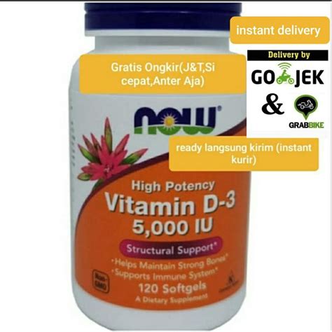 Jual Vitamin D3 125mcg 5000iu Now Asli 120softgels Shopee Indonesia