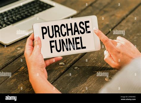 Hand Writing Sign Purchase Funnel Internet Concept Consumer Model Which Illustrates Customer