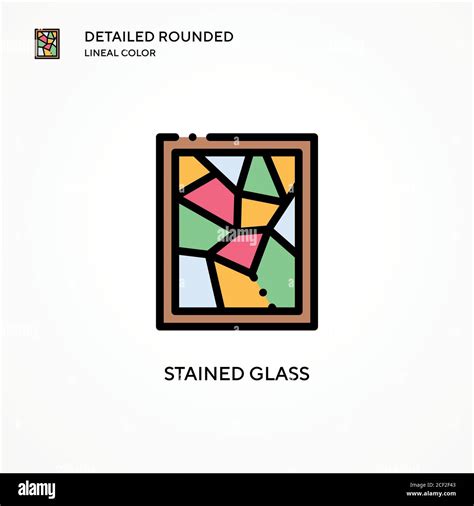 Stained Glass Vector Icon Modern Vector Illustration Concepts Easy To