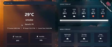 izzah salam on linkedin react reactquery tailwindcss weatherapp