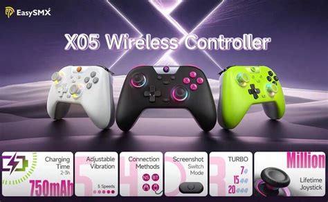 Easysmx Easysmx X05 Pc And Multiplatform Gaming Controller With Hall Effect Joysticks 7 Light