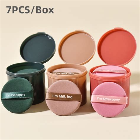 7pcsbox Double Side Makeup Puff Air Cushion Sponge Dry Wet Dual Use