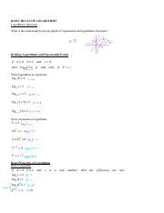 Basic Log Rules Pdf BASIC RULES OF LOGARITHMS Logarithmic Functions What Is The Relationship