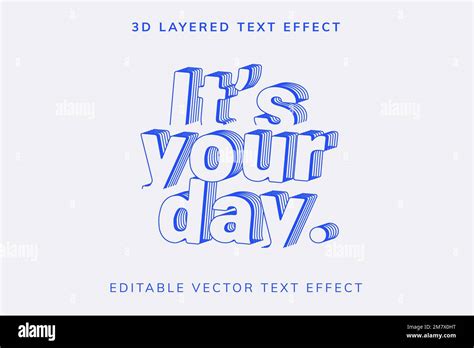 3d Layered Editable Vector Text Effect Stock Vector Image And Art Alamy