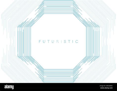 Blue Octagonal Lines Abstract Futuristic Technology Background Vector