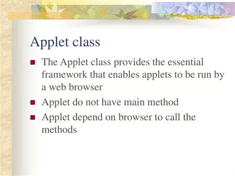 Ppt Applet Class Powerpoint Presentation Free Download Id1191279