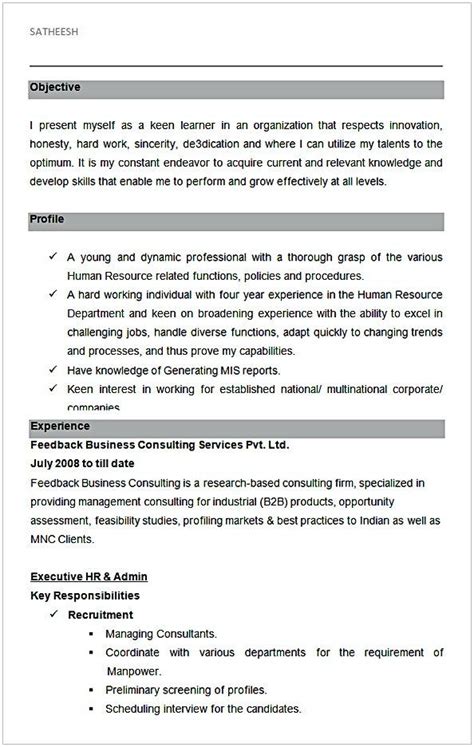 Hr Manager Resume Sample Artofit