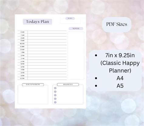 Daily Planner Inserts Printable Hourly Schedule To Do List Pdf