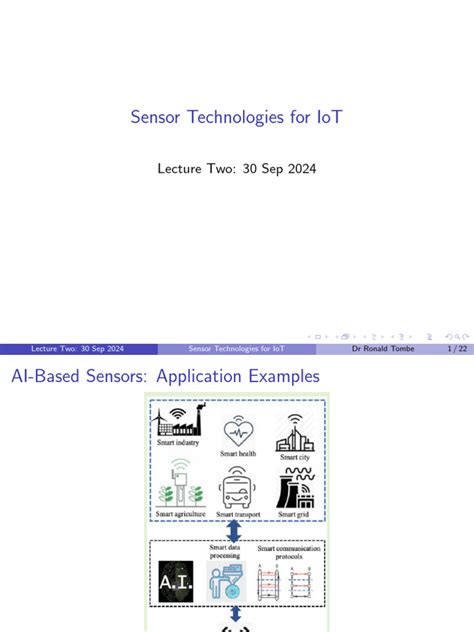 Sensor Technologies And Iot Lecture Two Pdf Internet Of Things