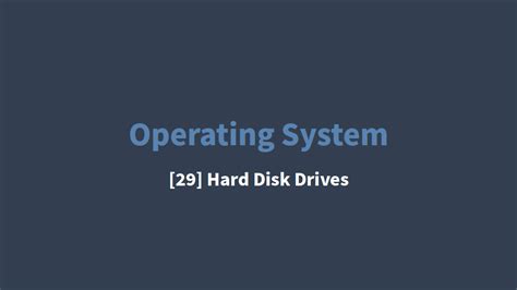 [os] 29 Hard Disk Drives