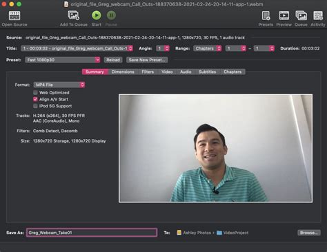 Transcoding Files Using Handbrake