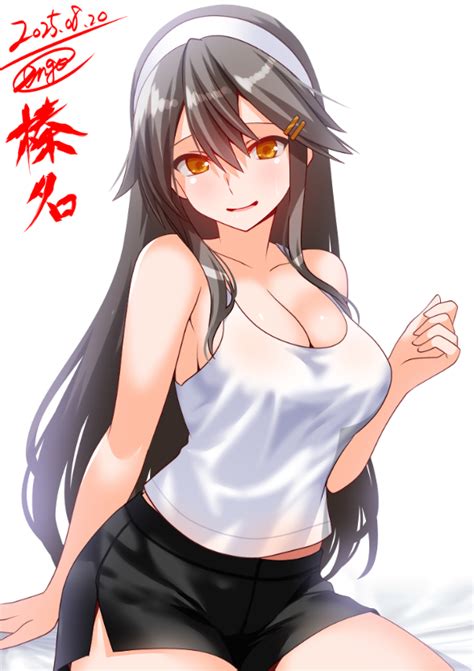 Engo Aquawatery Haruna Kancolle Kantai Collection 1girl Alternate Costume Black Hair