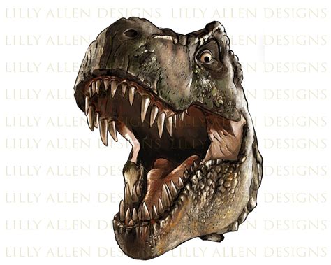 Tyrannosaurus T Rex Face Png Sublimation Design Hand Drawn