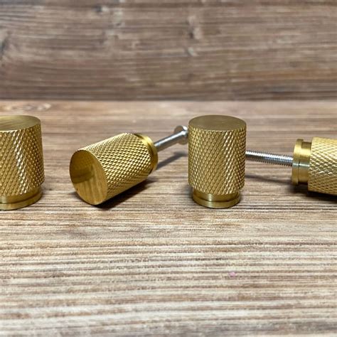 Knurled Brass Knob Etsy