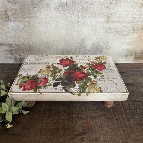 Wood Risertable Riser Etsy Decoupage Decor Wood Crafts Custom