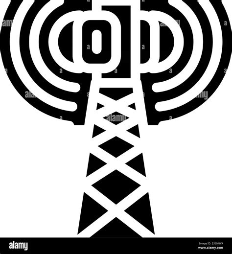 Antenna Electromagnetic Glyph Icon Vector Antenna Electromagnetic Sign