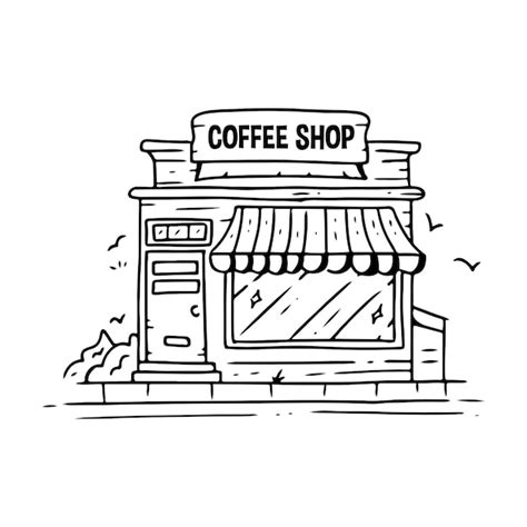 Coffee Shop Clipart Black And White