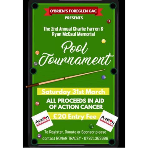 Charlie Farren And Ryan Mccaul Memorial Pool Tournament