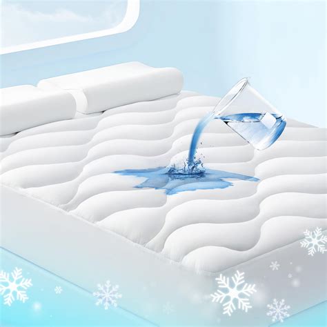 Bedsure Breescape Cooling Mattress Pad Queen Size Waterproof Quilted