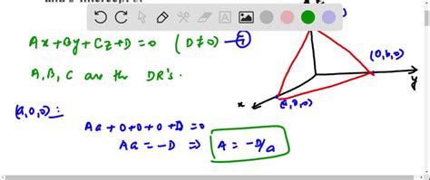 SOLVED Find An Equation Of The Plane With X Intercept A Y Intercept B And Z Intercept C
