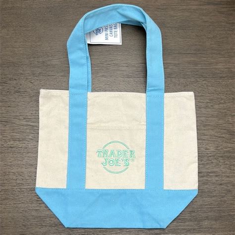 Trader Joes Bags Trader Joes Mini Canvas Tote Light Blue Poshmark