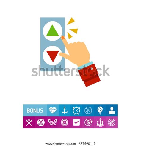 Hand Pushing Elevator Buttons Vector Icons Stock Vector Royalty Free