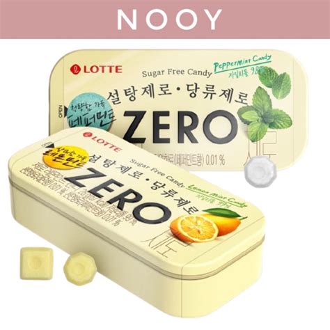 Lotte Zero Sugar Free Candy 28g 6ea 99 Xylitol Lemon Peppermint Mint