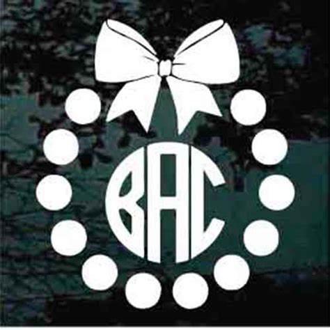 Bow Large Dots Circle Monogram Decals Stickers Decal Junky