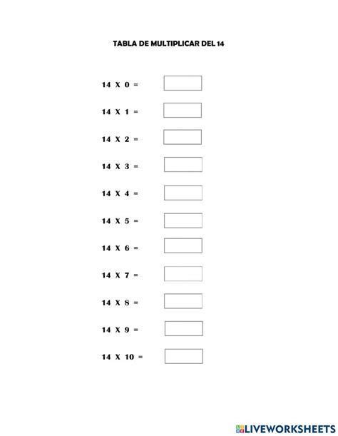 1066746 Tabla De Multiplicar Del 14 Tamar Duran