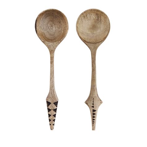 Madam Stoltz Handgemaakte Set Houten Opscheplepels Deens
