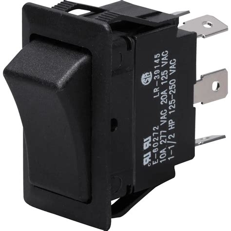 10 A 250 Vac 20 A 125 Vac Rocker Switch Maintained On On Dpst