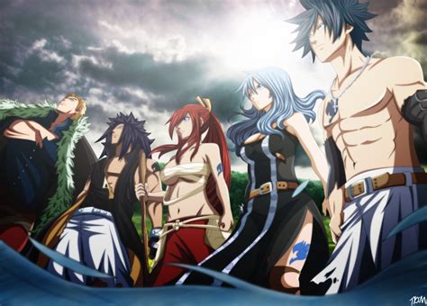 Laxus Dreyar Gray Fullbuster Juvia Lockser Erza Scarlet Gajeel