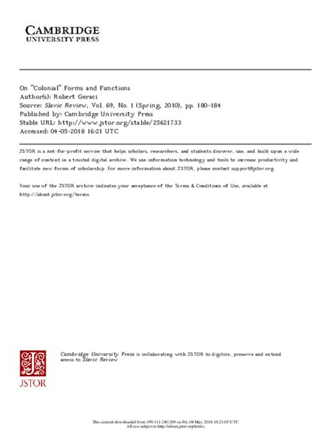 Pdf On “colonial” Forms And Functions