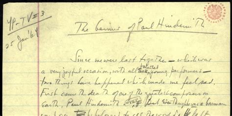 The Genius Of Paul Hindemith Young Peoples Concerts Television Scripts Lectures Scripts