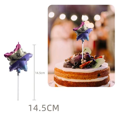 Grande Vela De Aniversário Colorida Em Forma De Estrela De Balão Dourado Omnific