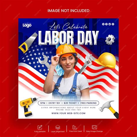 Premium Psd Social Media Post For Labor Day Celebration And Instagram