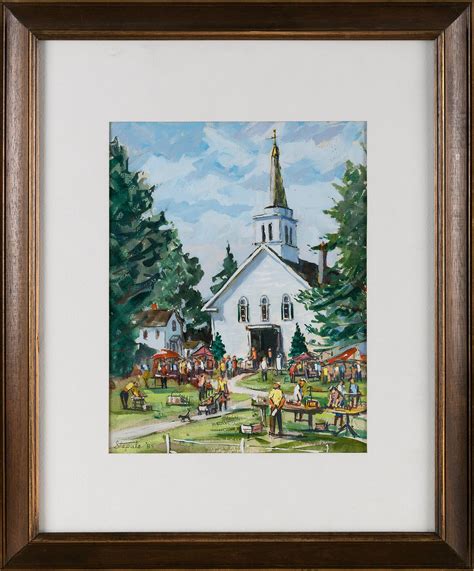 Lot Charles Stepule Connecticut Massachusetts 1911 2006 Church Fair Watercolor On Paper