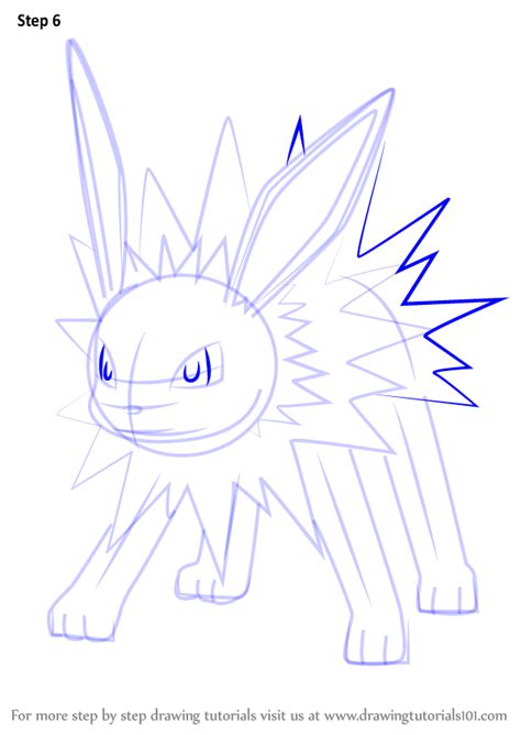 How To Draw Jolteon From Pokemon Go Pokemon Go Step By Step