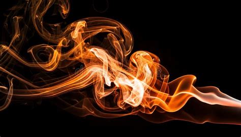 Abstract Orange And White Smoke Wisps On Black Stock Illustration