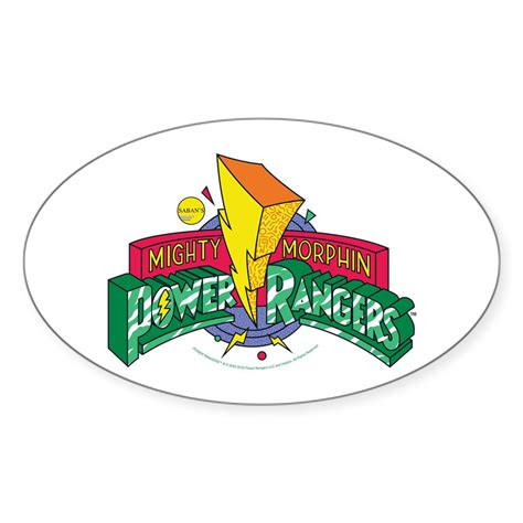 Cafepress Mighty Morphin Power Rangers Logo Sticker Oval