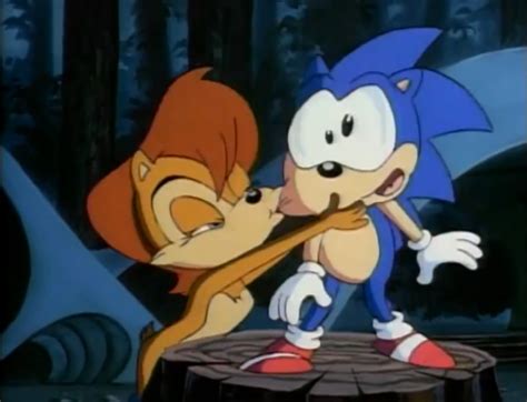 Sonicand Sally Kiss Sonic By Darkramiess On Deviantart