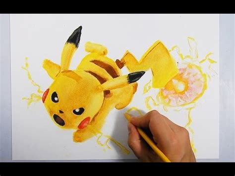Cómo Dibujar A Pikachu 3d Con Acuarelas Speed Drawing Pokemon Youtube