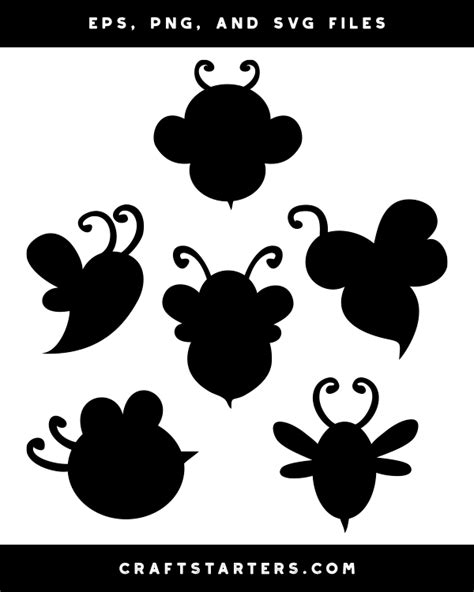 Simple Bee Silhouette Clip Art