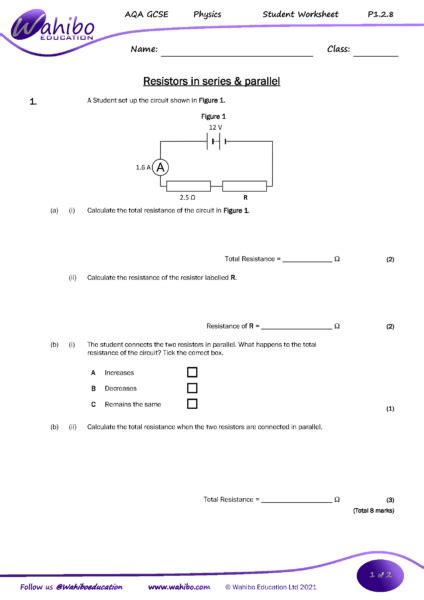 Series And Parallel Circuits Gcse Aqa Circuit Diagram