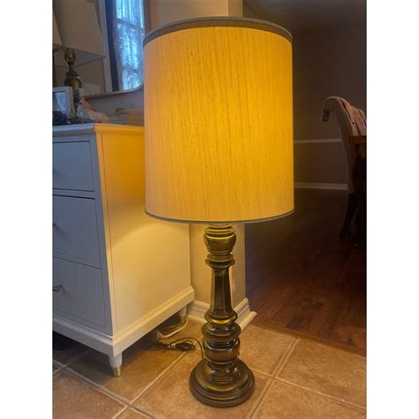 Vintage Large Brass Stiffel Table Lamp With Shade Chairish