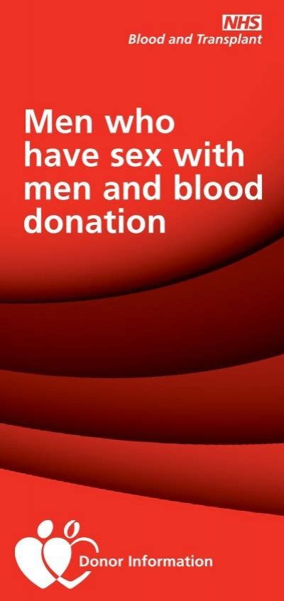 Men Who Have Sex With Men And Blood Donation Pdf Give Blood