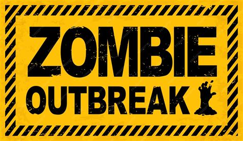 Premium Vector Zombie Outbreak Warning Caution For Halloween Monster