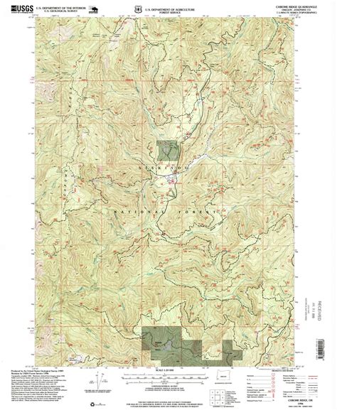 Classic Usgs Chrome Ridge Oregon 7 5x7 5 Topo Map Mytopo Map Store